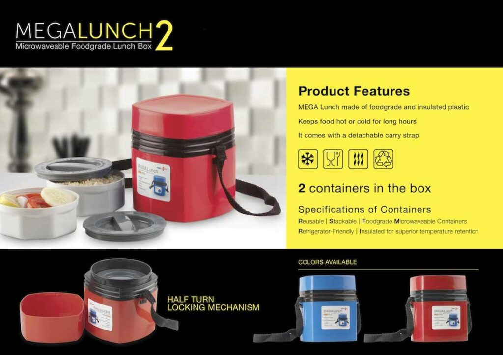 Mega Lunch Box - 2 Microwaveable Containers | GiveAwaySmiles